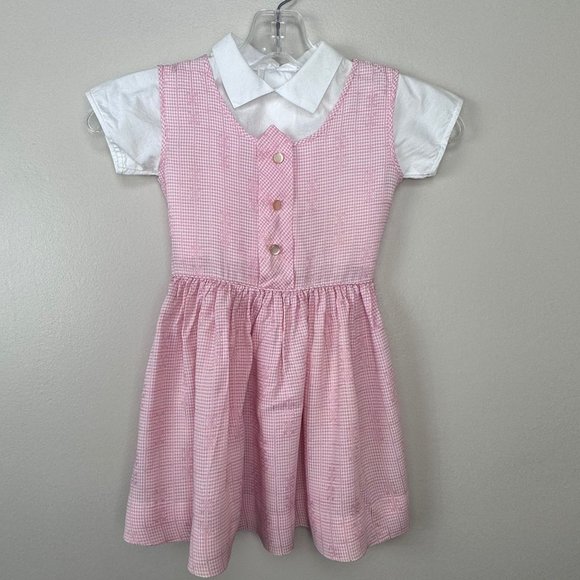 Vintage | Dresses | Vintage 96s Pink Jumper Dress And White Blouse Set ...